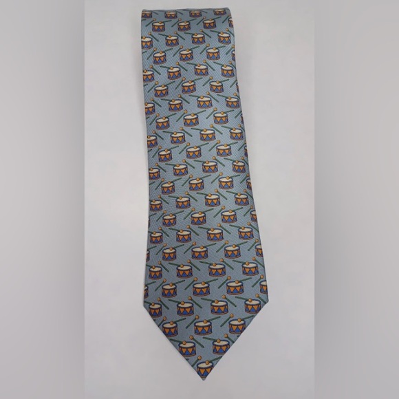 Hermes | Accessories | Hermes Tie 7565 Sa Drum Patternsilk Blue Necktie ...